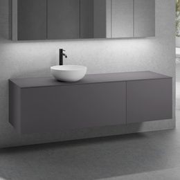 neoro n50 M&ouml;belanlage B: 180 cm mit 2 Ausz&uuml;gen, Waschtisch &Oslash; 45 cm wei&szlig; matt,, BN0106WM+BN0434GR+BN0431GR+BN0409GR,