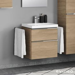 Geberit Acanto Waschtisch, evineo ineo4 Unterschrank B: 60 cm, 2 Ausz&uuml;ge, mit Griff,, 500620012+BE0219OA,