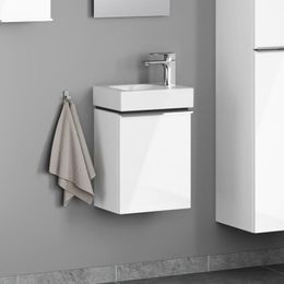 Geberit iCon Handwaschbecken, evineo ineo4 Unterschrank B: 38 cm, 1 T&uuml;r links, mit Griff,, 124736600+BE0215WH,