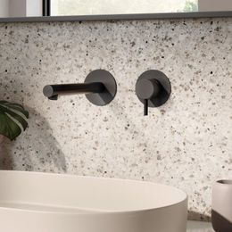 Herzbach SIRO BLACK Waschtischarmatur, Wandmontage, 30.120954.1.12,