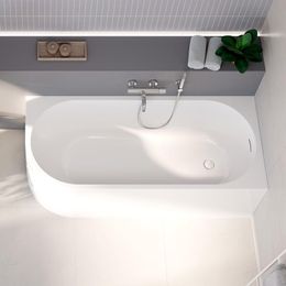 evineo ineo4 Eck-Badewanne L: 170 B: 75 H: 55 cm, Raumecke rechts, BE0747WH,