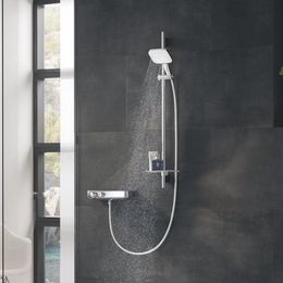 Grohe Rainshower SmartActive Cube Brausegarnitur mit Stange und Ablage, 3 Strahlarten, 26587LS0,