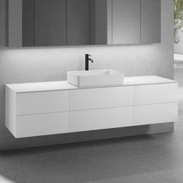 neoro n50 M&ouml;belanlage B: 200 cm mit 6 Ausz&uuml;gen, Waschtisch B: 58 cm wei&szlig; matt,, BN0065WM+BN0422WM+2#BN0421WM+BN0406WH,