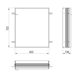 Emco Prime Einbaurahmen f&uuml;r Unterputz-Spiegelschrank, 949700010,