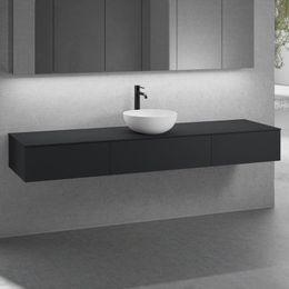 neoro n50 M&ouml;belanlage B: 200 cm mit 3 Ausz&uuml;gen, Waschtisch &Oslash; 45 cm wei&szlig; matt,, BN0106WM+BN0412BM+2#BN0411BM+BN0406BM,