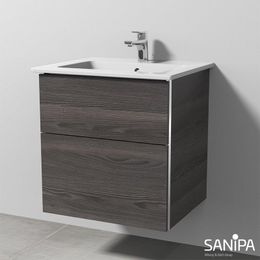 Sanipa 3way Waschtisch mit Unterschrank, 2 Ausz&uuml;ge, BR32135,