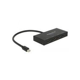 Delock DisplayPort Splitter 1x mini DisplayPort 1.2 > 4x DisplayPort 4K schwarz, 30cm