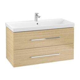 Villeroy & Boch Villeroy & Boch Avento Schrank mit Waschtisch, 2 Ausz&uuml;ge, 4156A5R1+A89200VJ,