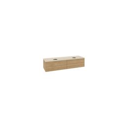 Villeroy & Boch V&B Waschtischunterschrank mit Frontstruktur Antao 160x50cm, WBP-farbe botticino, honey oak ; Villeroy & Boch (K28113HN)