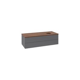 Villeroy & Boch V&B Waschtischunterschrank ohne Frontstruktur, mit Beleuchtung Antao 120x36x50cm, WBP w. wal, Anthrac. m Lac ; Villeroy & Boch (L23012GK)
