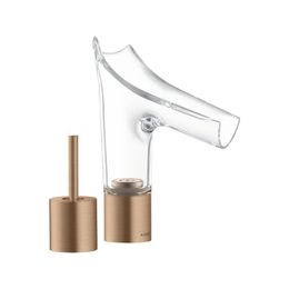 Hansgrohe 2-Loch-Waschtischarmatur Axor Starck V 110 mit Ablaufgarnitur, brushed red gold (12115310)