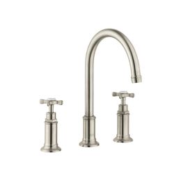 Hansgrohe 3-Loch-Waschtischarmatur 180 Axor Montreux A 175mm, m Kreuz, ZugstAblGar, b ni. (16513820)