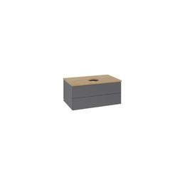 Villeroy & Boch V&B Waschtischunterschrank ohne Frontstruktur Antao 80x36x50cm, WBP hon. Oa, Anthrac. m Lac ; Villeroy & Boch (K19011GK)