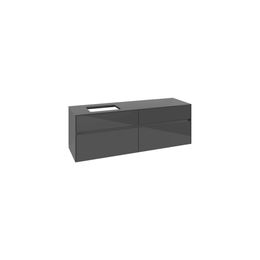Villeroy & Boch V&B Waschtischunterschrank Collaro 160x54,8x50cm, WT links, glossy grey ; Villeroy & Boch (C12100FP)