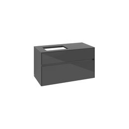 Villeroy & Boch V&B Waschtischunterschrank Collaro 100x54,8x50cm, WT links, glossy grey ; Villeroy & Boch (C11000FP)