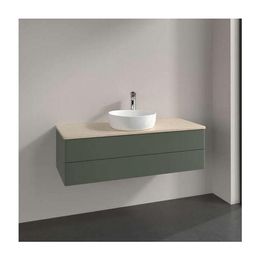 Villeroy & Boch Villeroy und Boch Antao Waschtisch-Unterschrank L21013HL 120x36x50cm, Waschbeckenplattenfarbe botticino, leaf green matt lacquer
