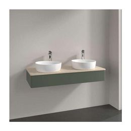 Villeroy & Boch Villeroy und Boch Antao Waschtisch-Unterschrank K13053HL 120x19x50cm, Hahnloch, Waschbeckenplattenfarbe botticino, leaf green matt lacquer