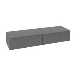 Villeroy & Boch Villeroy und Boch Antao Sideboard L42000GK mit Beleuchtung, 2 Ausz&uuml;ge, 1600 x 268 x 500 mm, Front ohne Struktur, Anthracite Matt Lacquer / Anthracite Matt Lacquer