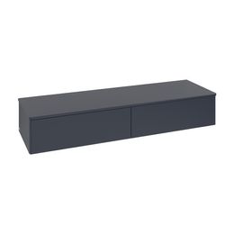Villeroy & Boch Villeroy und Boch Antao Sideboard L42000HJ mit Beleuchtung, 2 Ausz&uuml;ge, 1600 x 268 x 500 mm, Front ohne Struktur, Midnight Blue Matt Lacquer / Midnight Blue Matt Lacquer