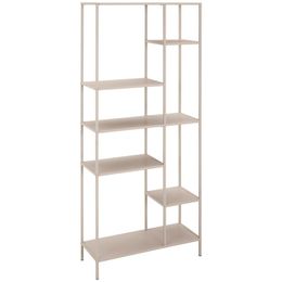Xora Regal, Greige, Metall, 7 F&auml;cher, 78x175x30 cm, Wohnzimmer, Regale, B&uuml;cherregale