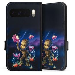 DeinDesign Google Pixel 10 Pro XL Handy Klapph&uuml;lle Handyh&uuml;lle aus Kunst Leder schwarz Flip Case Baby Groot Marvel Guardians Of The Galaxy Sideflip mit Lasche