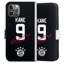 DeinDesign iPhone 12 Pro Handy Klapph&uuml;lle Handyh&uuml;lle aus Kunst Leder wei&szlig; Flip Case Fc Bayern M&uuml;nchen Harry Kane Jersey Sideflip mit Lasche