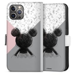 DeinDesign iPhone 12 Pro Handy Klapph&uuml;lle Handyh&uuml;lle aus Kunst Leder wei&szlig; Flip Case Marble Disney Mickey Mouse Sideflip mit Lasche