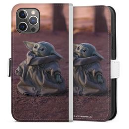 DeinDesign iPhone 12 Pro Handy Klapph&uuml;lle Handyh&uuml;lle aus Kunst Leder wei&szlig; Flip Case The Child Star Wars Baby Yoda Sideflip mit Lasche