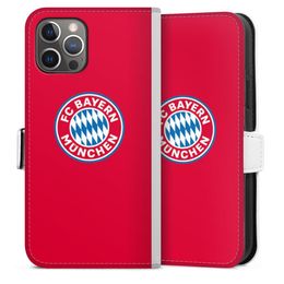 DeinDesign iPhone 12 Pro Handy Klapph&uuml;lle Handyh&uuml;lle aus Kunst Leder wei&szlig; Flip Case Fc Bayern M&uuml;nchen Fcb Logo Sideflip mit Lasche