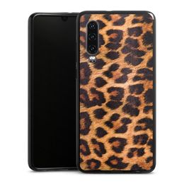 DeinDesign Huawei P30 Handy Silikon H&uuml;lle Case schwarz Handyh&uuml;lle Animal Print Leopard Fur