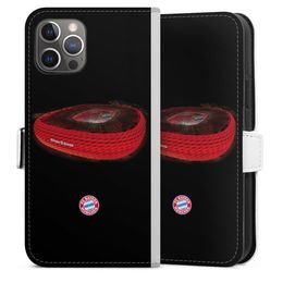 DeinDesign iPhone 12 Pro Handy Klapph&uuml;lle Handyh&uuml;lle aus Kunst Leder wei&szlig; Flip Case Fc Bayern M&uuml;nchen Fcb Official Licensed Product Stadium Sideflip mit Lasche