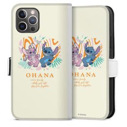 DeinDesign iPhone 12 Pro Handy Klapph&uuml;lle Handyh&uuml;lle aus Kunst Leder wei&szlig; Flip Case Official Licensed Product Lilo & Stitch Disney Sideflip mit Lasche