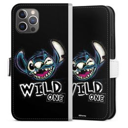 DeinDesign iPhone 12 Pro Handy Klapph&uuml;lle Handyh&uuml;lle aus Kunst Leder wei&szlig; Flip Case Lilo & Stitch Disney Official Licensed Product Sideflip mit Lasche