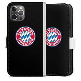 DeinDesign iPhone 12 Pro Handy Klapph&uuml;lle Handyh&uuml;lle aus Kunst Leder wei&szlig; Flip Case Fc Bayern M&uuml;nchen Logo Official Licensed Product Sideflip mit Lasche