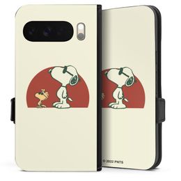 DeinDesign Google Pixel 10 Pro XL Handy Klapph&uuml;lle Handyh&uuml;lle aus Kunst Leder schwarz Flip Case Snoopy Official Licensed Product Kindheit Sideflip mit Lasche