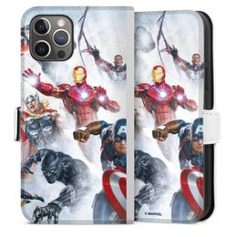 DeinDesign iPhone 12 Pro Handy Klapph&uuml;lle Handyh&uuml;lle aus Kunst Leder wei&szlig; Flip Case Marvel Avengers Official Licensed Product Sideflip mit Lasche