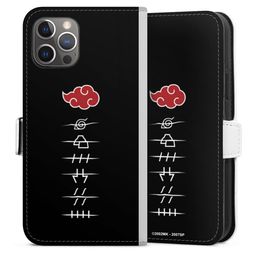 DeinDesign iPhone 12 Pro Handy Klapph&uuml;lle Handyh&uuml;lle aus Kunst Leder wei&szlig; Flip Case Naruto Shippuden Official Licensed Product Akatsuki Sideflip mit Lasche