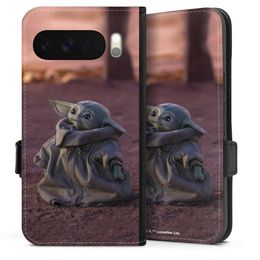 DeinDesign Google Pixel 10 Pro XL Handy Klapph&uuml;lle Handyh&uuml;lle aus Kunst Leder schwarz Flip Case The Child Star Wars Baby Yoda Sideflip mit Lasche