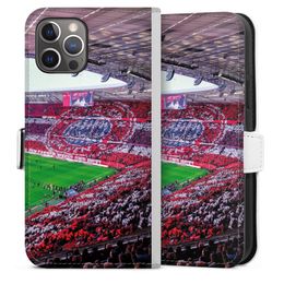 DeinDesign iPhone 12 Pro Handy Klapph&uuml;lle Handyh&uuml;lle aus Kunst Leder wei&szlig; Flip Case Stadium Fcb Fc Bayern M&uuml;nchen Sideflip mit Lasche