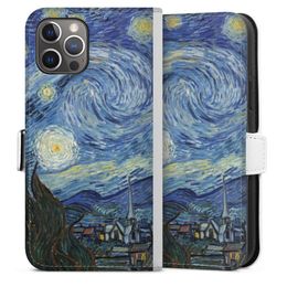DeinDesign iPhone 12 Pro Handy Klapph&uuml;lle Handyh&uuml;lle aus Kunst Leder wei&szlig; Flip Case The Starry Night Kunst Sideflip mit Lasche