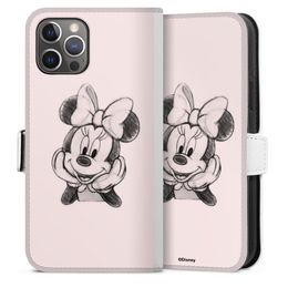 DeinDesign iPhone 12 Pro Handy Klapph&uuml;lle Handyh&uuml;lle aus Kunst Leder wei&szlig; Flip Case Official Licensed Product Disney Minnie Mouse Sideflip mit Lasche