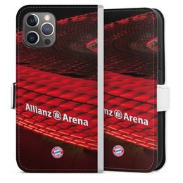 DeinDesign iPhone 12 Pro Handy Klapph&uuml;lle Handyh&uuml;lle aus Kunst Leder wei&szlig; Flip Case Fc Bayern M&uuml;nchen Stadium Fcb Sideflip mit Lasche