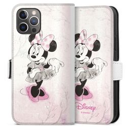 DeinDesign iPhone 12 Pro Handy Klapph&uuml;lle Handyh&uuml;lle aus Kunst Leder wei&szlig; Flip Case Vintage Minnie Mouse Disney Sideflip mit Lasche
