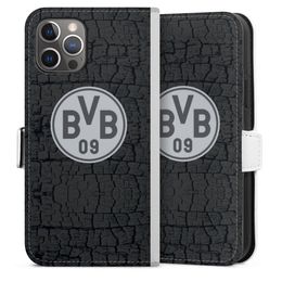 DeinDesign iPhone 12 Pro Handy Klapph&uuml;lle Handyh&uuml;lle aus Kunst Leder wei&szlig; Flip Case Jersey Borussia Dortmund Bvb Sideflip mit Lasche
