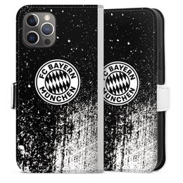 DeinDesign iPhone 12 Pro Handy Klapph&uuml;lle Handyh&uuml;lle aus Kunst Leder wei&szlig; Flip Case Official Licensed Product Fcb Fc Bayern M&uuml;nchen Sideflip mit Lasche