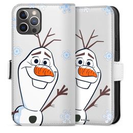 DeinDesign iPhone 12 Pro Handy Klapph&uuml;lle Handyh&uuml;lle aus Kunst Leder wei&szlig; Flip Case Disney Frozen 2 Frozen Olaf Sideflip mit Lasche