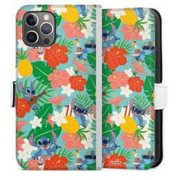 DeinDesign iPhone 12 Pro Handy Klapph&uuml;lle Handyh&uuml;lle aus Kunst Leder wei&szlig; Flip Case Lilo & Stitch Movie Disney Sideflip mit Lasche