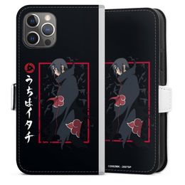 DeinDesign iPhone 12 Pro Handy Klapph&uuml;lle Handyh&uuml;lle aus Kunst Leder wei&szlig; Flip Case Official Licensed Product Naruto Shippuden Itachi Uchiha Sideflip mit Lasche