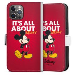DeinDesign iPhone 12 Pro Handy Klapph&uuml;lle Handyh&uuml;lle aus Kunst Leder wei&szlig; Flip Case Official Licensed Product Disney Mouse Sideflip mit Lasche