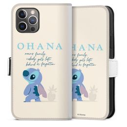 DeinDesign iPhone 12 Pro Handy Klapph&uuml;lle Handyh&uuml;lle aus Kunst Leder wei&szlig; Flip Case Lilo & Stitch Disney Official Licensed Product Sideflip mit Lasche